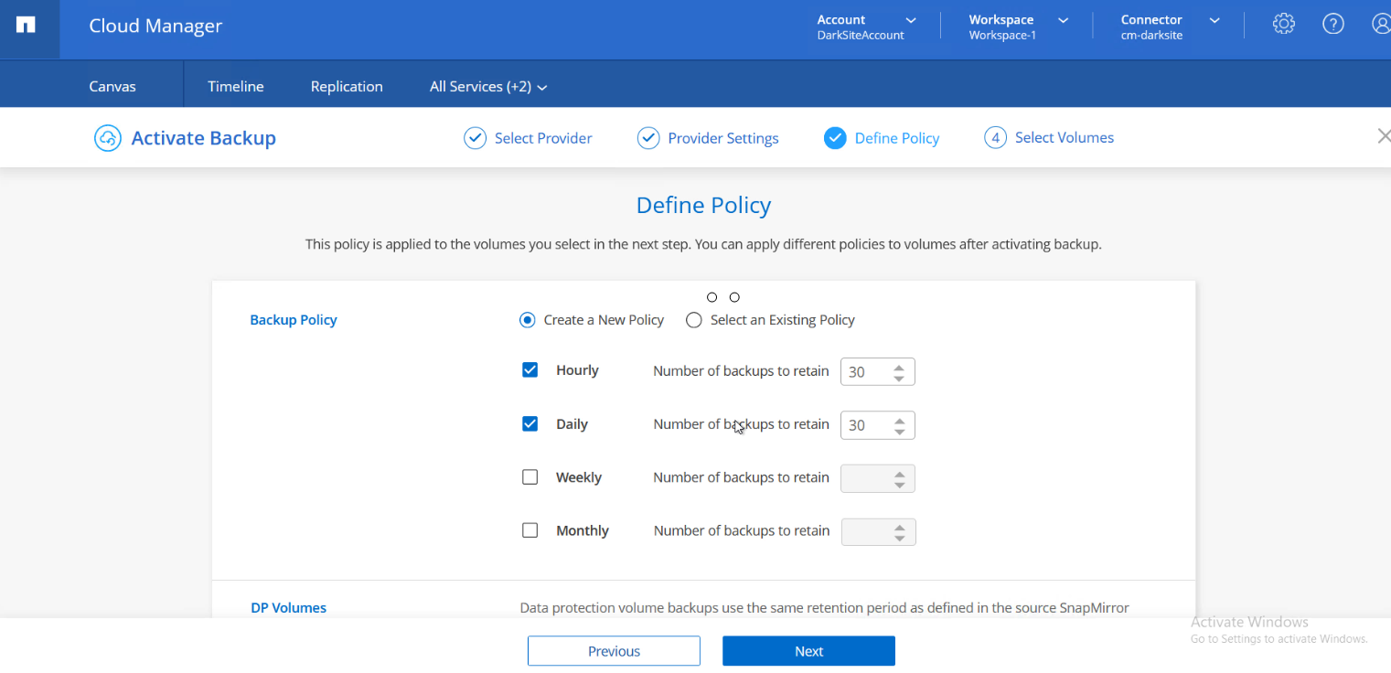 Cloud Backup Support for Cloud Manager Dark-Site Deployments - NetApp ...