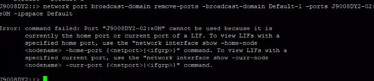 Solved: Move e0M to default broadcast-domain - NetApp Community