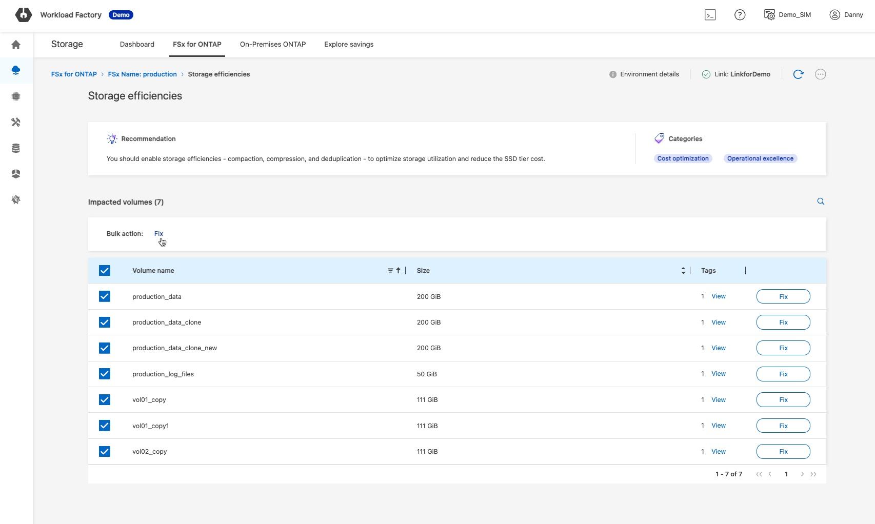 One-click alignment to AWS Well-Architected storage recommendations ...