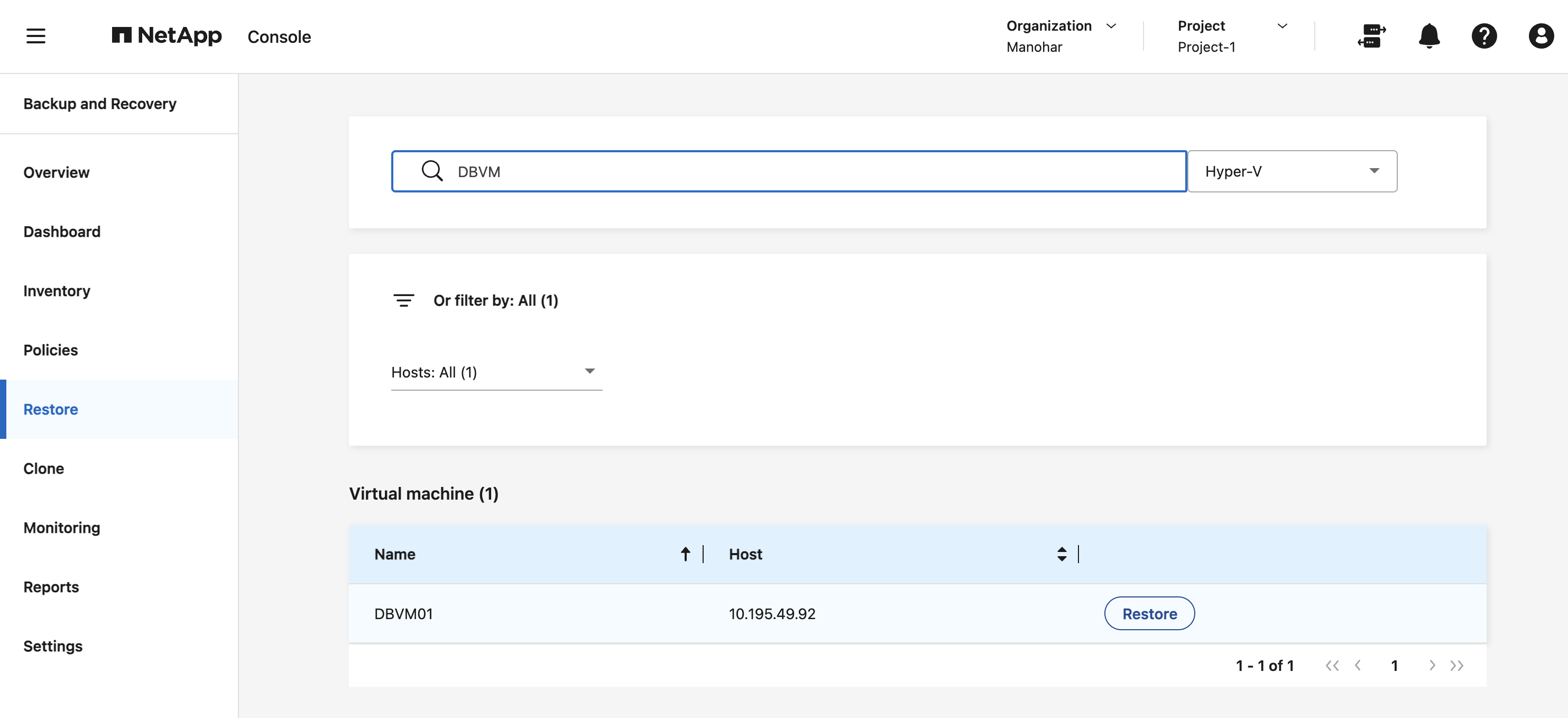 Protecting Hyper-V Virtual Machines using NetApp Backup and Recovery ...