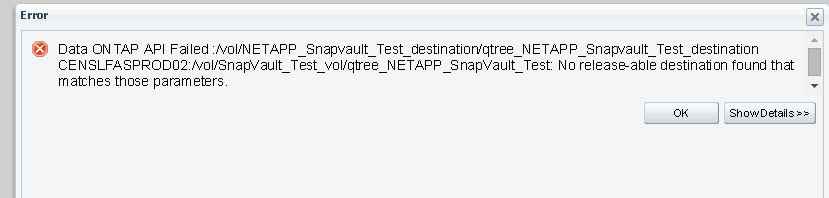 unable to release snapvault relationship - NetApp Community