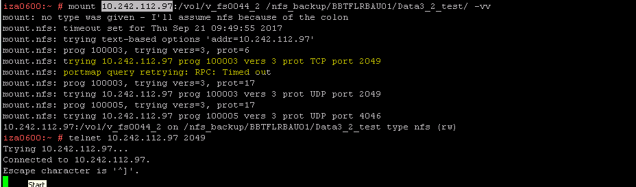 Rpc Timed Our Error While Mounting Nfs Volume Netapp Community